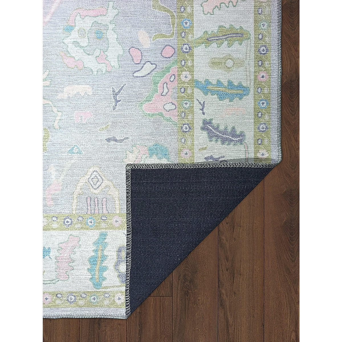 Modern Oushak Rug, Vintage Turkish Lavender Oriental Antique Inspired Washable Area Rugs, Luxury Living & Dining Room Lounge Bedroom Nursery 7'5 x 9'9