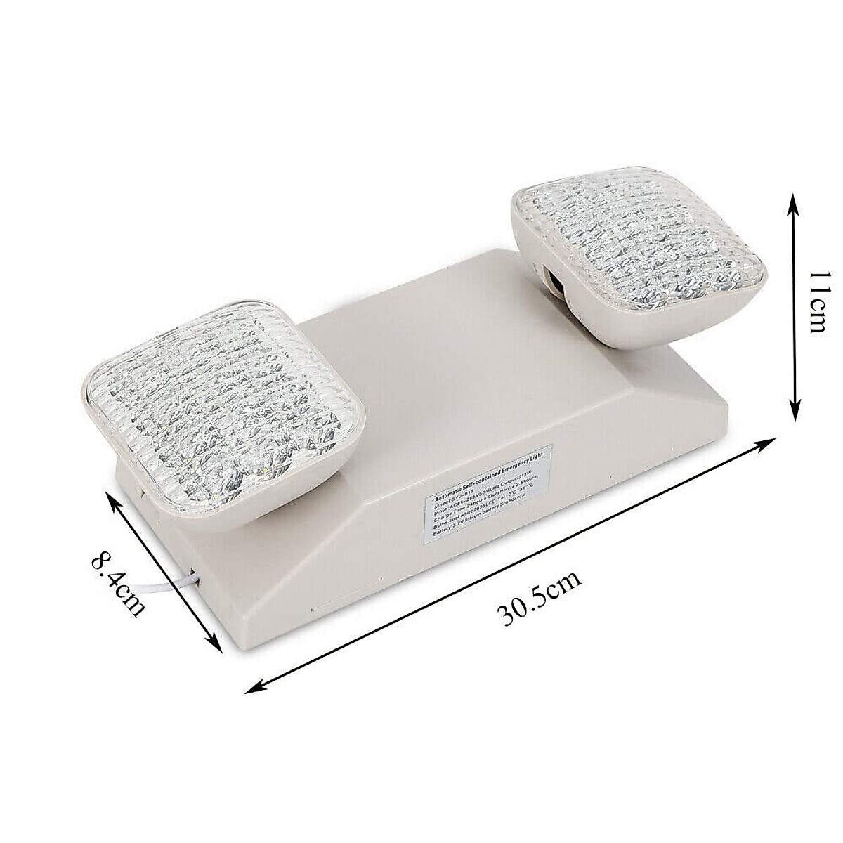 DONSU LED Emergency Lights,Two Head Adjustable Emergency Lighting Fixtures with Battery Backup,Commercial Emergency Exit Light Safety Lamp Emergency Exit Sign (6PCS)