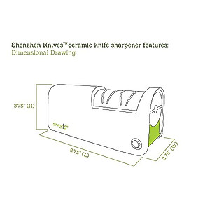 Shenzhen Knives | Electric Knife Sharpener Tool for Ceramic Stainless-Steel Knives | Best Diamond Grinding Stone | Professional Honing Wheel | 2-Stage Sharpening Fine Coarse | Kitchen Knife Sharpener