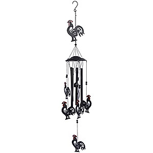 VP Home 33" H Rhythmic Roosters Chicken Wind Chimes for Outside, Unique Roosters Rhythmic Windchimes Outdoor Decoration Garden Decor, Chicken Decor Gift for Women, Mom, Grandma, Unisex