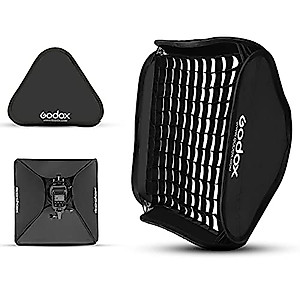 Godox 32"x 32" /80x80cm Foldable Flash Softbox Kit with Grid, S-Type Speedlite Bracket Bowens Mount and Carring Case for Camera Flash Speedlight Studio Portraits,Product Photography,Video Shooting