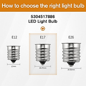 PANDEELS 5304517886 KEID28A KEL2811 Refrigerator Bulb, KEID28M E17 3W LED Freezer Light Bulbs Replaces KEI D28A, KEI D28M, KEL 2815, 5304498578, 241552807, 297114000 (AC100-130V,Pack of 2)