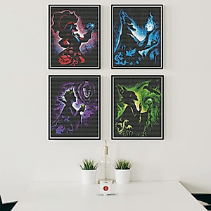 5D Adult Diamond Painting Kit, Villain Diamond Painting Kit -4 Pieces, Round Diamond Digital Painting Kit, Gem Art Painting Kit, Beginner DIY Diamond Painting Kit (11.8x15.7 inches)