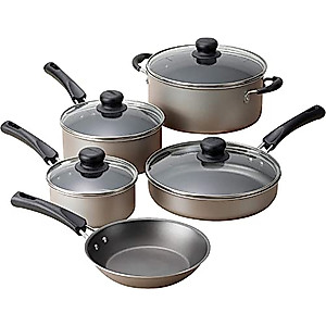 Tramontina 9-Piece Non-Stick Cookware Set, Champagne