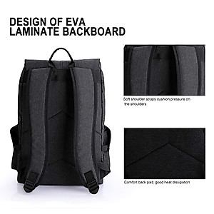 WindTook leisure backpack for Women College Book Bag Travel Work Daypack Laptop Computer Bag with USB Charging Port Suits 15 Inch Notebook, Black
