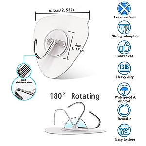 DSSPORT 20Pack Triangular Self Adhesive Hooks, Wall Hooks for Hanging Heavy Duty Self Stick Hooks Kitchen Bathroom Window Ceiling Waterproof and Oilproof Reusable Seamless Hooks