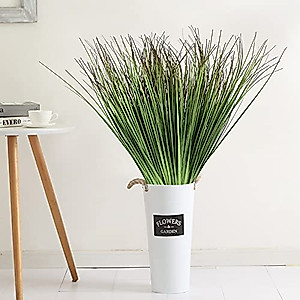 Artflower Artificial Plants 23.6" Onion Grass Greenery Plastic Wheat Grass Bushes Faux Greenery Shrubs Fake Outdoor Plants for Home Office Room Indoor Outside Gardening Decor, 4 Pack