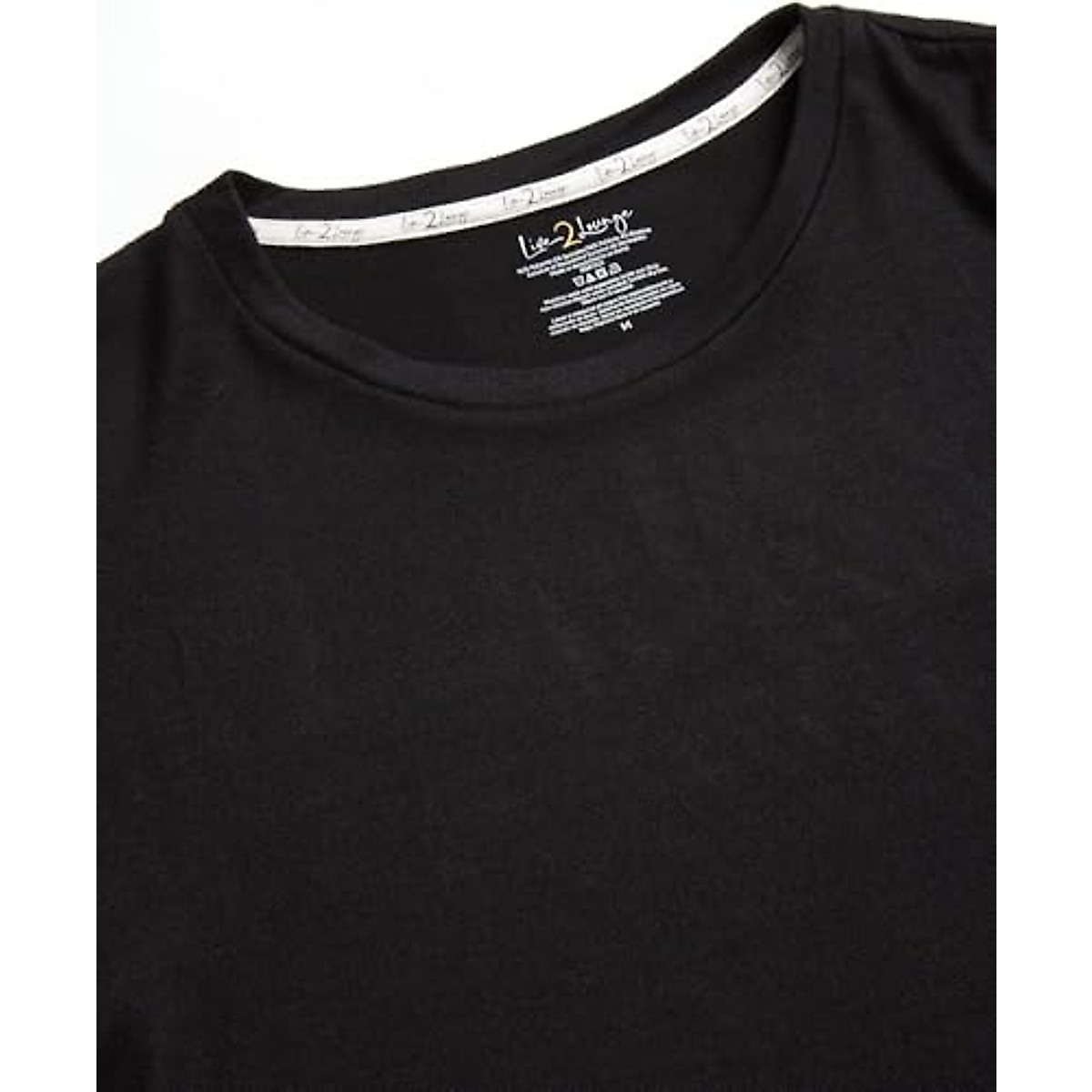 Live2Lounge Women's Pajama Set - 4 Piece Wrap Cardigan, T-Shirt, Tank Top, and Jogger Pants (S-XL), Size X-Large, Black