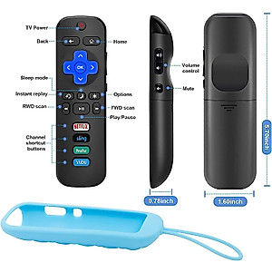 Universal Replace Remote for All Roku TCL Hisense ONN TV, with Luminous Protective Case, RC280 Replacement for TCL Roku/Hisense Roku/ONN Roku/Sharp Roku TV