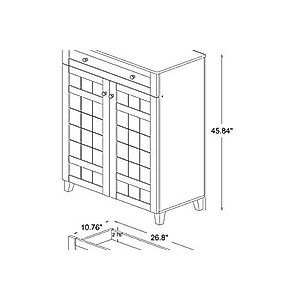 Baxton Studio Glidden Wood Modern Shoe Cabinet, Tall, Dark Brown