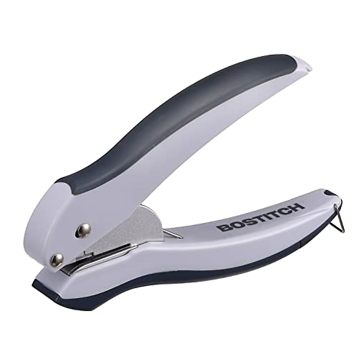 Bostitch Office EZ Squeeze One-Hole Punch, 10 Sheet Capacity, Lightweight, Gray/Blue (2402)
