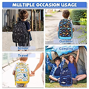 VASCHY Kids backpacks, 16in Water Resistant Backpack for Preschool/Primary/Elementary School Bookbag for Boys Girls with Tablet Sleeve Shark