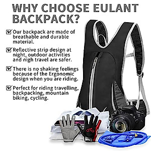 EULANT Small Lightweight Backpack for Cycling/Walking/Running/Hiking/Skiing/Short Trip/Camping, 14L Hydration Pack Rucksack for Women Men