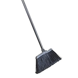 Quickie Multisurface Large Twin Fiber Angle Broom, Black, Indoor/Outdoor, Extra Large 15 inch Sweep, Professional Grade Sweeping, Long Fibers, Use on Wood/Laminate/Tile/Vinyl/Cement