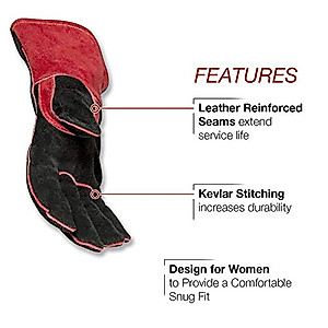 Lincoln Electric womens Jessi Combs Women s MIG Stick Welding Gloves, Black, Red, Medium Pack of 1 US