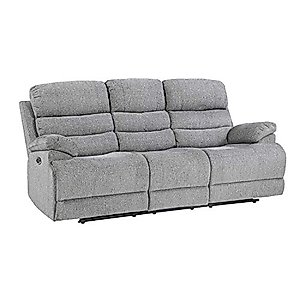 Lexicon Betong Power Double Reclining Sofa, Smoke Grey