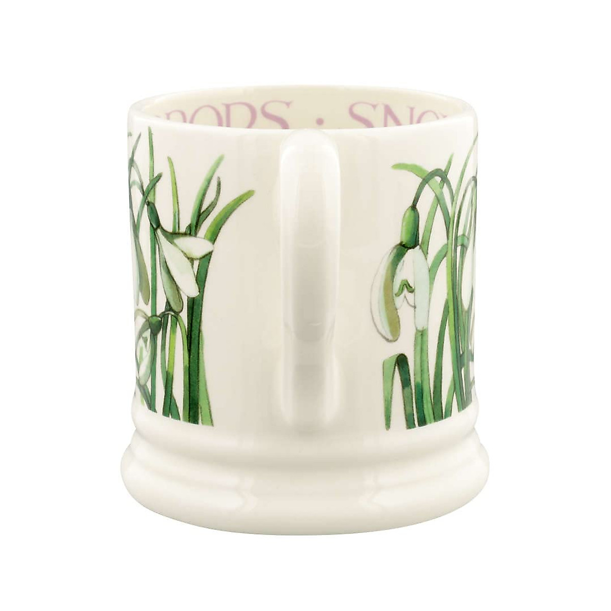 Emma Bridgewater Handmade Ceramic White Snowdrops Flower Gift Half-Pint Coffee and Tea Mug