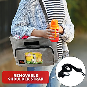 .p U-By Baby Stroller Organizer with Cup Holder - Diaper Bag Organizer with Detachable Shoulder Strap - Stroller Bag Organizer for Bottle, Diapers, Toys, Baby Accessories - Fits All Strollers