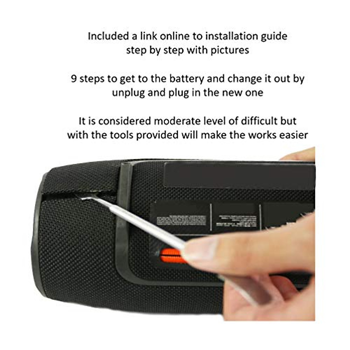 High Capacity Replacement Battery + Tool + Guide (Link) for JBL Xtreme Extreme Portable Bluetooth Speaker 5000mAh Li-Polymer JBL GSP0931134 Repair Power