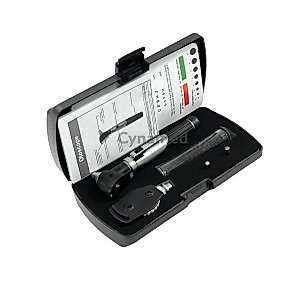 Premium Fiber Optic 3.2V Pro Led Otoscope Set Ent with Hard Case Plus 1 Extra Bulb Cynamed