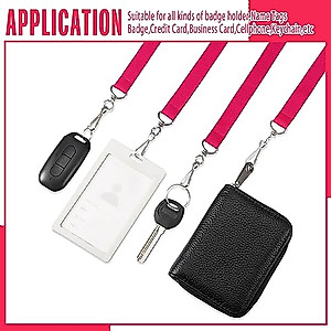Patelai 60 Pcs Breakaway Lanyards with J Hook Bulk Flat for ID Badges Neck Badge Lanyards Card Nametag Holder Neck Straps (Hot Pink)