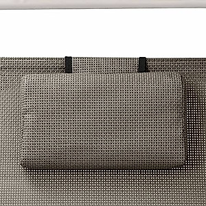 KTHLBRH Double Sun Lounger,Outdoor All-Weather Patio Chaise Lounge Chair,Outdoor Recliner Lounge Chair Sun Loungers,for Garden, Balcony with Canopy Textilene Taupe