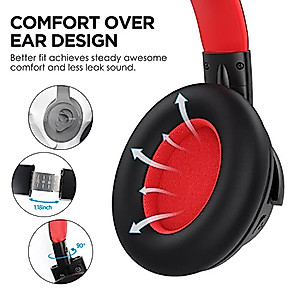 AUSDOM E7 Bluetooth Noise Cancelling Headphones: Wireless Over Ear ANC Headphones with Microphone, 50H Playtime, Hi-Fi Stereo Sound, Deep Bass, Comfortable Protein Earpads for Travel Work Home Office