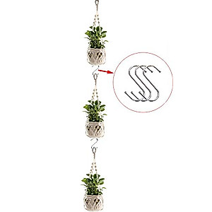 Selbst 3 Pack Macrame Plant Hangers Handwork Classic Rope 4 Legs for Wall or Air Hanging Holder Indoor Outdoor with 3 Hooks 70 Inch White
