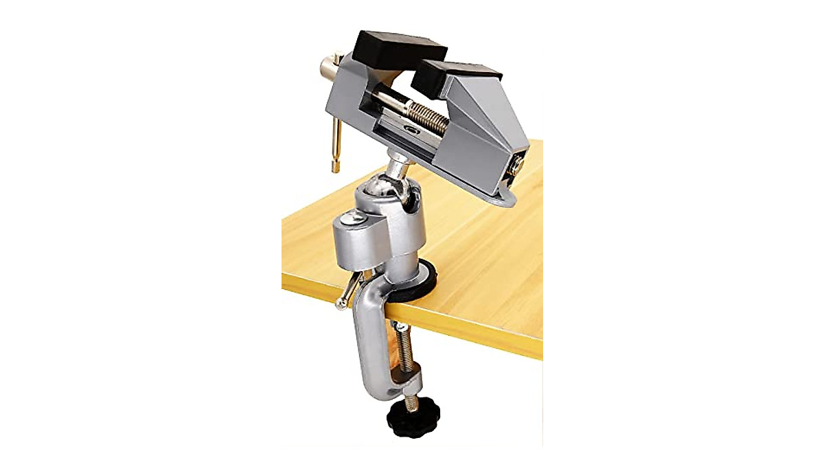Universal Swivel Table Vise - 3 Inch Jewelry & Hobby Bench Clamp