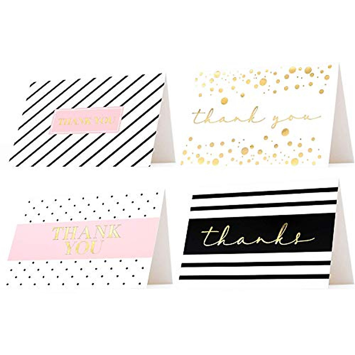 60 Gold Foil Thank You Cards- Elegant Thank You Cards - Thank You Greeting Cards Embossed In Fancy Gold Letters - Baby Shower, Bridal, Wedding Thank You Cards- Include 60 Envelopes- 4 x 6 inches