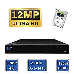 GW Security 16 Channel NVR UltraHD 12MP 4K @30FPS Face/Human/Vehicle Detection PoE Security Camera System with 8 x 12MP IP Microphone Smart AI Dome Cameras, Color Night Vision, Outdoor/Indoor Camera