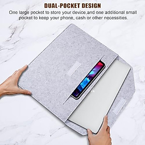 Tablet PC Case Laptop Sleeve Bag Compatible with MacBook Air/Pro, 13-13.3 inch Notebook,Slim Laptop Cover Computer Carrying Bag Compatible with Men Women with Pocket Protective Cover (Color : Gray)