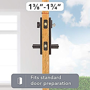 Kwikset Baldwin Spyglass , Front Entry Handleset with Interior Lever, Featuring SmartKey Deadbolt Re-Key Technology and Microban Protection, in Venetian Bronze, Full Escutcheon