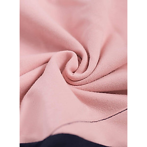 Eytino Women Plus Size Hoodies Tops Long Sleeve Colorblock Pullover Sweatshirt Casual Comfy Fall Fashion Outfits Clothes,1X Pink