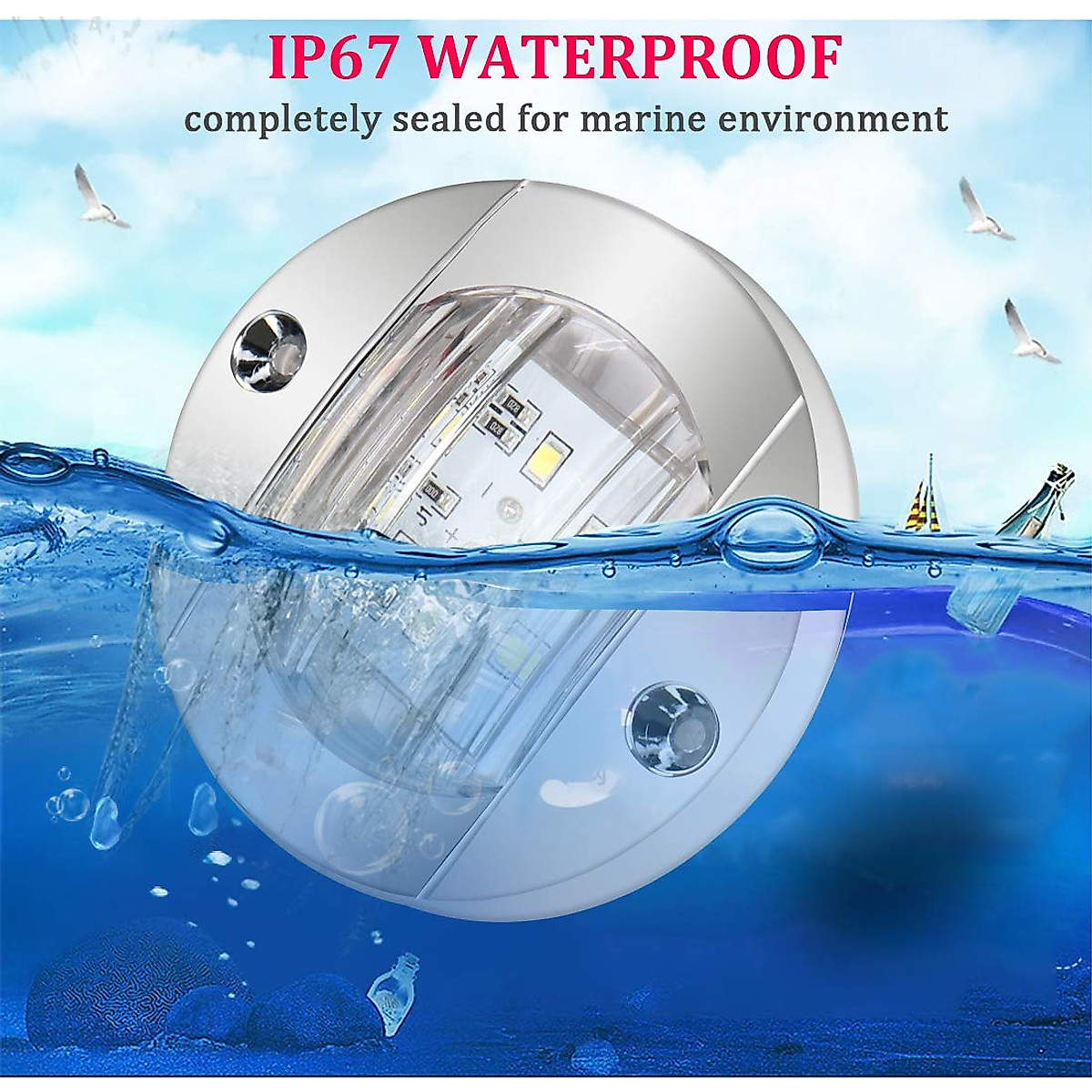 Boaton Boat LED Night Fishing Lights, Courtesy Lights, Deck Lights, Marine Boat Led Lights, Boat Interior Lights, Boat Navigation Lights, Navigation Lights For Boats Led (White)