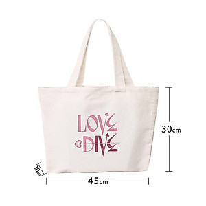Kpop IVE Love Dive Yujin Gaeul Wonyoung LIZ Rei Leeseo Merchandise Canvas Shoulder Bag Hobo Crossbody Handbag Casual Tote for Girls Women Gifts（c）