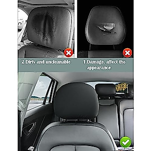 4PCS Headrest Covers for Cars,Breathable Fibre Car Headrest Covers for Car Decorations & Protections,All-Season Universal Car Interior Accessories Fits Truck SUV Car Seat Headrest Pillow
