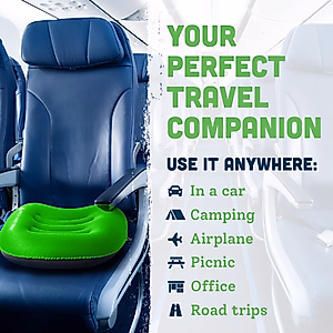 Pitch and Trek Camping Pillow with Removable Cover, Ultralight Portable Compact Inflatable Pillow for Neck Lumbar Support, Compressible Pillow for Hiking, Beach, Hammock, and Backpacking Gear