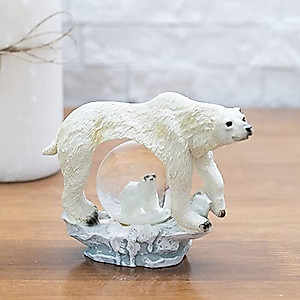 Elanze Designs White Polar Bear Figurine 45MM Glitter Snow Globe Decoration