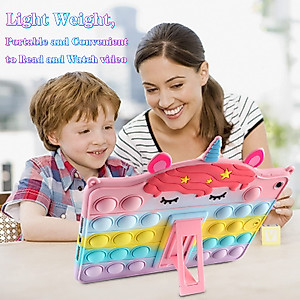 WESADN for iPad 10.2 Case for iPad 9th 8th 7th Generation Case with Kickstand Silicone Fidget Bubble Case for Girls Kids Cute Rainbow Pop Protective Holder Tablet Cover for iPad 2021 2020 2019