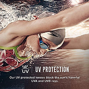 Speedo Unisex-child Swim Goggles Junior Hyper Flyer Ages 6-14,Silver Mirrored