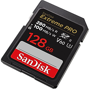 SanDisk 128GB Extreme Pro SD UHS-II Memory Card Works with Canon EOS R3 and EOS R10 Mirrorless Camera (SDSDXEP-128G-GN4IN) Bundle with (1) Everything But Stromboli 3.0 Micro & SDXC Card Reader