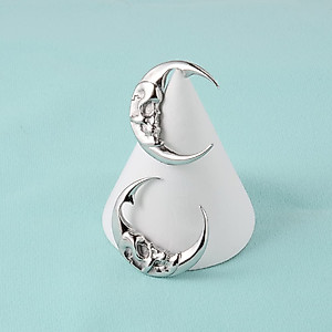 CHUANCI PAIR 316L Surgical Steel Heavy Ear Weights Scorpion Large Gauge Hoop Earring Moon Piercing Ear Taper Piercing Body Jewelry (One Pair Style S)