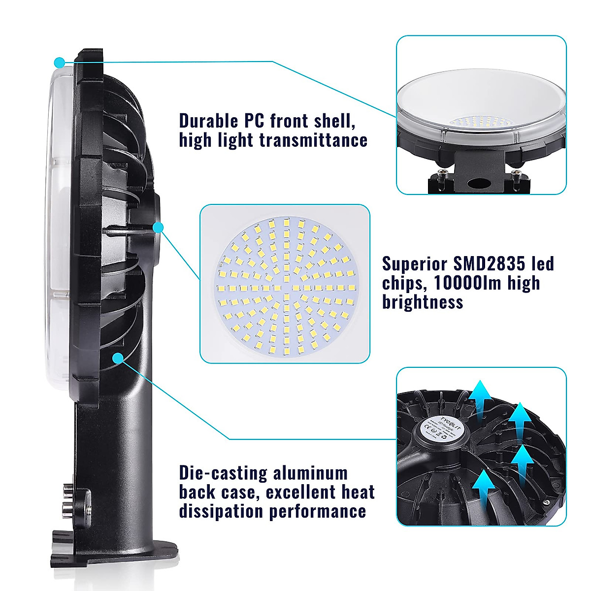 LED Barn Light 100W - 2 Pack 12000LM Dusk to Dawn Outdoor Lighting - 5000K Daylight - IP65 Waterproof Security Area Lights with Photocell for Street Farmhouse Barns Garage Yard Warehouse Outdoor