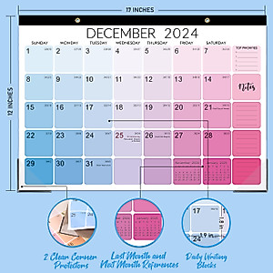 2023 Desk Calendar - Large Desk Calendar 2023, 12'' x 17'', January 2023 - December 2023, Cut-line for Tearing Off, 2 Corner Protectors & Hanging Holes, Perfect Desk/Wall Calendar for You