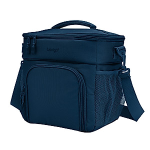 Bentgo® Prep Deluxe Insulated Multimeal Bag - Lunch Box Bag, Holds 5 Meals, Premium Insulation up to 8 Hrs, Durable, Water-Resistant - Large Capacity For Adult Meal Prep (Navy Blue)