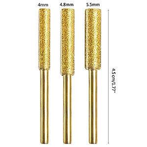 For Polishing Metals Cylindrical Burr 4/4.8/5.5mm Chainsaw Stone File Chain Sharpening Carving Grinding Tool Sharpener Stone Double Side Kitchen Knife-small Sticks Holder With Handle