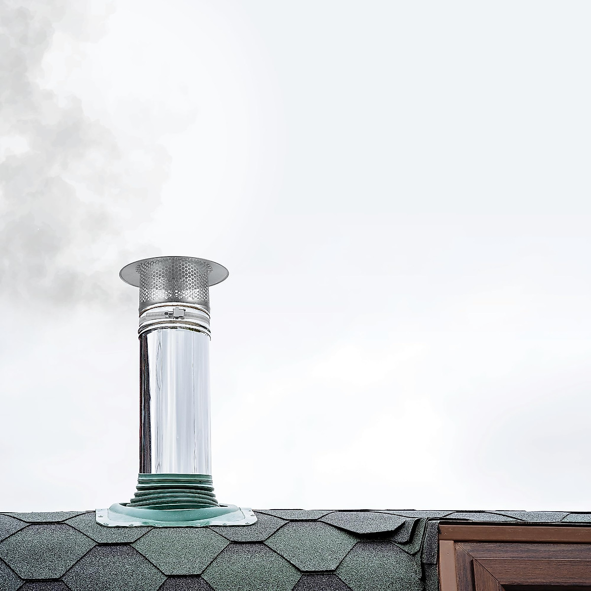 Vent Systems 6" Inch Round Chimney Cap Galvanized Steel for All Weather Conditions Top Round Exhaust Cap with Rubber for Perfect Insulation Roof Vent Cap Vent Cover 6 Inch 150 mm