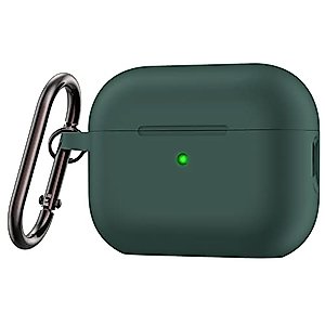 BRG Compatible with Airpods Pro 2nd/1st Generation Case Cover, Soft Silicone Skin Cover Shock-Absorbing Protective Case with Keychain Compatible for Apple Airpods Pro Case 2023/2022/2019