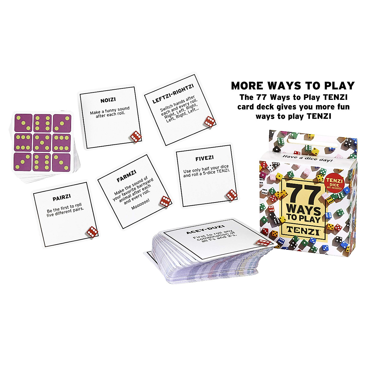 TENZI Party Pack Dice Game Bundle with 77 Ways to Play A Fun, Fast Frenzy for The Whole Family - 6 Sets of 10 Colored Dice - Colors May Vary